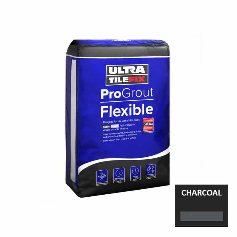 ULTRA TILE FIX PROGROUT FLEXIBLE WALL & FLOOR GROUT CHARCOAL 3KG ...